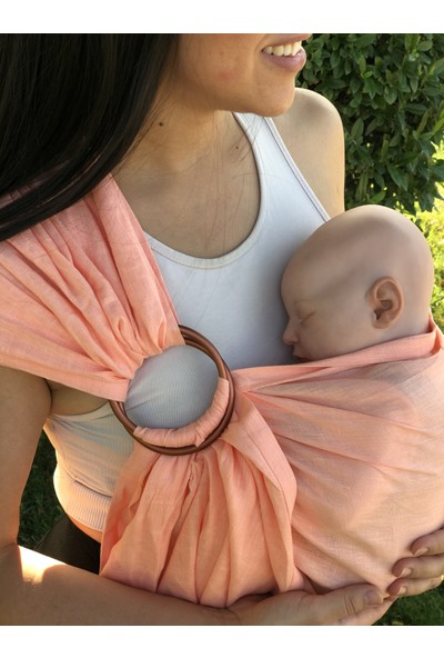 Derybaby %100 Keten Halka Sling-Somon Derybaby %100 Keten Halka Sling-Somon