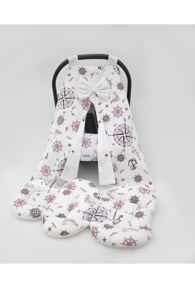 mordesign Ortopedik Puset Minderi, Örtü ve Çarşaf 3' Lü Set, Askı Stil, Gemici Serisi Kahverengi mordesign Ortopedik Puset Minderi, Örtü ve Çarşaf 3' Lü Set, Askı Stil, Gemici Serisi Kahverengi