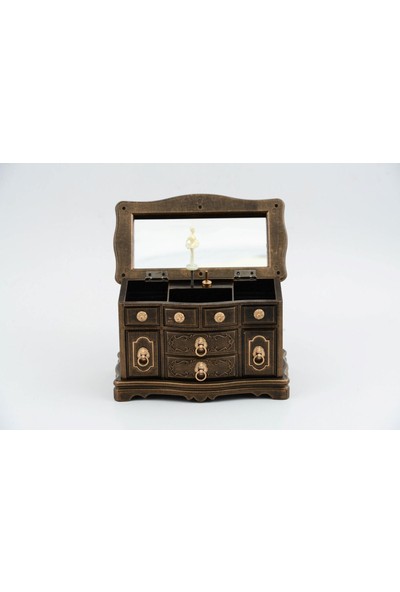 Cryfox Çekmeceli Aynalı Işlemeli Takı Kutusu Resim Çerçeveli Müzikkutusu Cryfox Çekmeceli Aynalı Işlemeli Takı Kutusu Resim Çerçeveli Müzikkutusu