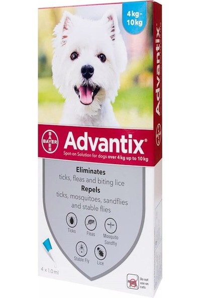 Bayer Elanco Advantix4-10 kg Köpekler Için Dış Prazit Damla 1.0 ml - 4 Pipet Bayer Elanco Advantix4-10 kg Köpekler Için Dış Prazit Damla 1.0 ml - 4 Pipet