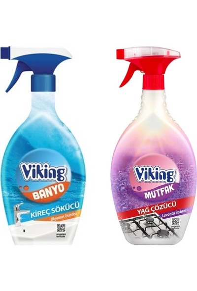 Viking Banyo Kireç Sökücü 750 ml + Mutfak Sprey 750 ml Viking Banyo Kireç Sökücü 750 ml + Mutfak Sprey 750 ml