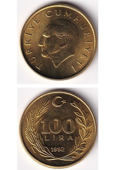 Benim Koleksiyonum 100 Lira (1992) Çil Eski Madeni Para Benim Koleksiyonum 100 Lira (1992) Çil Eski Madeni Para