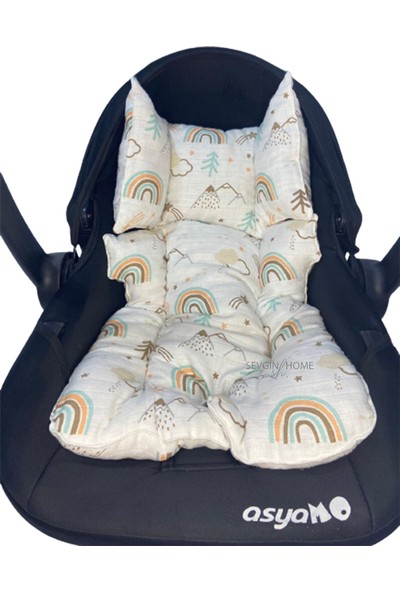 Müslin Puset Minderi Gökkuşağı Desen Müslin Puset Minderi Gökkuşağı Desen