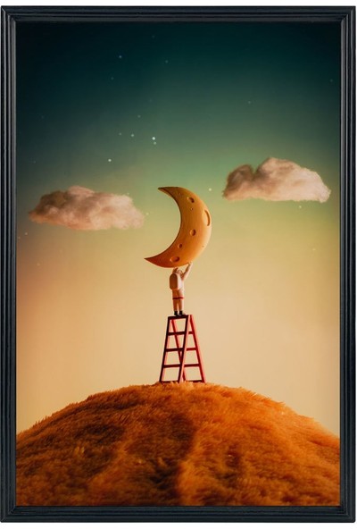 Odun Concept My Moon Duvar Tablo - Ahşap Çerçeveli Uv Baskı - 40 x 60 cm Odun Concept My Moon Duvar Tablo - Ahşap Çerçeveli Uv Baskı - 40 x 60 cm