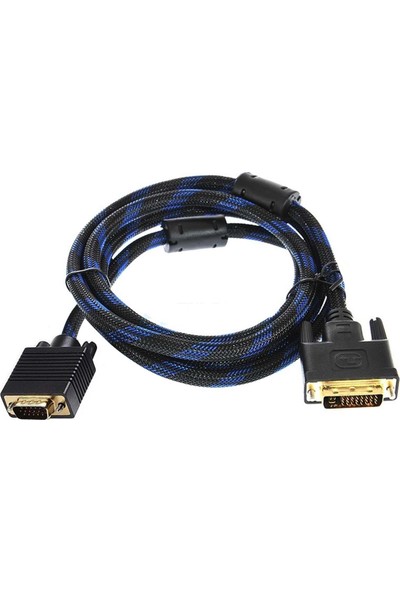 Zenger DVI To VGA Kablo 24+5 Örgülü Filtreli 1.5mt Zenger DVI To VGA Kablo 24+5 Örgülü Filtreli 1.5mt