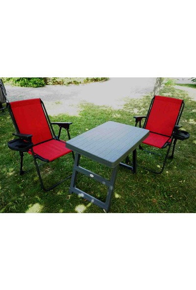 3'lü Set, Bardaklıklı Katlanır Kamp Sandalyesi 2 Adet + Katlanır Kamp Masası, Kamp Masası Seti 3'lü Set, Bardaklıklı Katlanır Kamp Sandalyesi 2 Adet + Katlanır Kamp Masası, Kamp Masası Seti