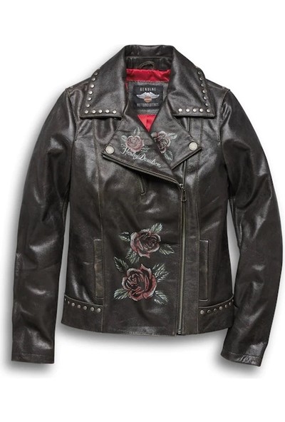 Harley-Davıdson Jacket-Roses&studs,bıker,lthr,blk S Kadın Ceket Harley-Davıdson Jacket-Roses&studs,bıker,lthr,blk S Kadın Ceket
