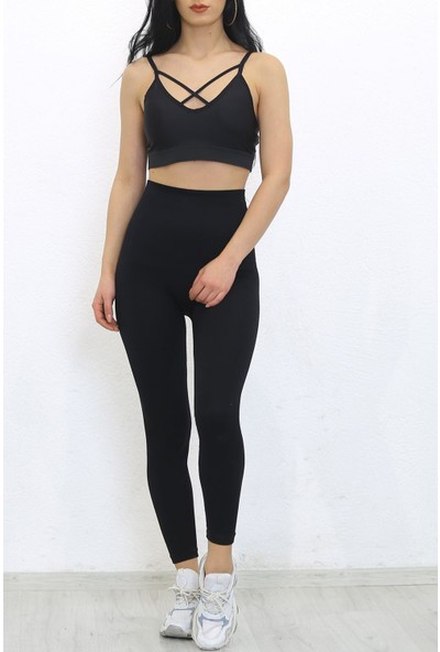 Lova Norve Kadın Askılı Spor Bustiyer Siyah