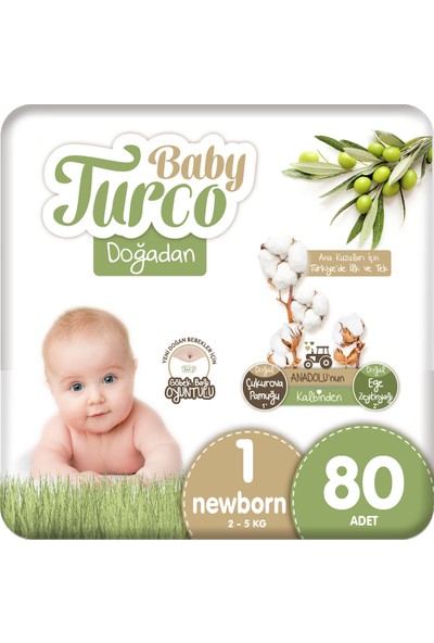 Baby Turco Doğadan 1 Numara Newborn 80 Adet Baby Turco Doğadan 1 Numara Newborn 80 Adet