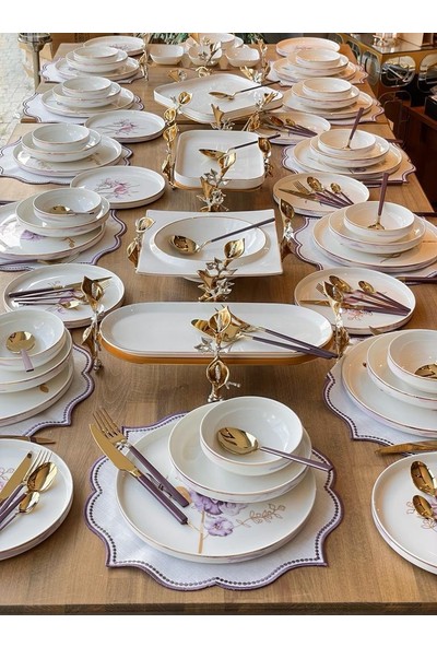 Rossev Yemek Takımı Modern Violet 161 Parça 12 Kişilik Rossev Yemek Takımı Modern Violet 161 Parça 12 Kişilik