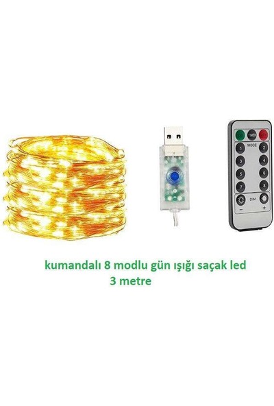 Lisinya 8 Fonksiyonlu Uzaktan Kumandalı Günışığı Saçak LED (3 Metre )