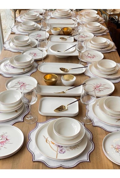 Rossev Yemek Takımı Modern Violet 88 Parça 12 Kişilik Rossev Yemek Takımı Modern Violet 88 Parça 12 Kişilik