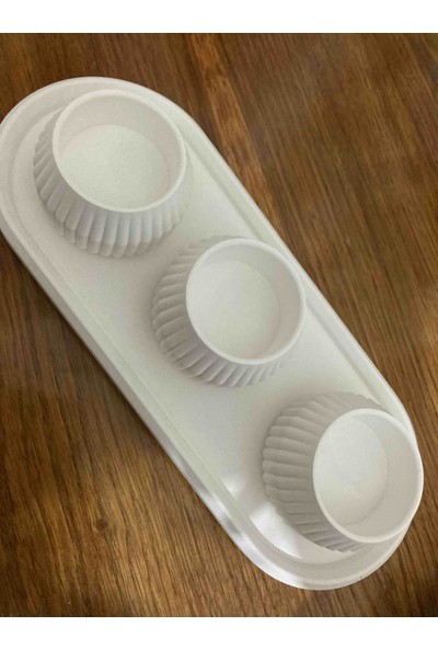 Havalı Tasarım Hype Beton Tepsili 3lü Tealight Mumluk Havalı Tasarım Hype Beton Tepsili 3lü Tealight Mumluk