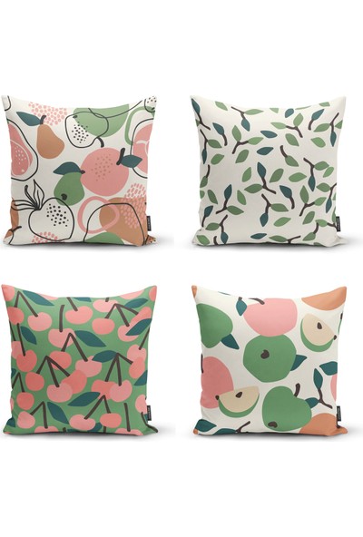 Ysa Home Çift Tarafı Baskılı Özel Tasarım 4'lü Kombin Dekoratif Modern Kırlent Yastık Kılıfı Seti 6