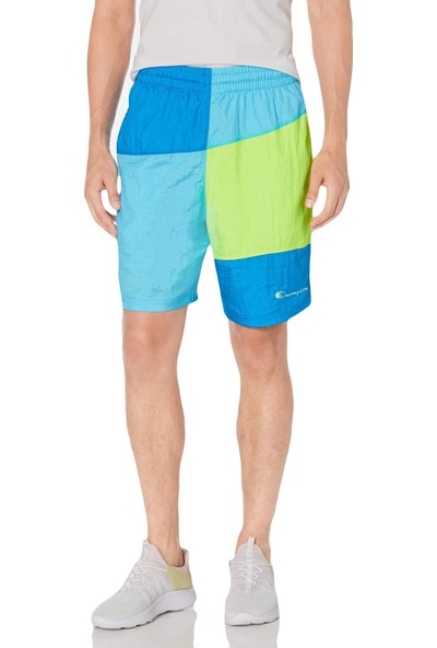 Champion Erkek Renk Bloklu Kırışık Naylon Şort