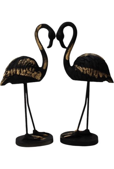 Blue Homess Flamingo 2'li Heykel Biblo Dekorasyon