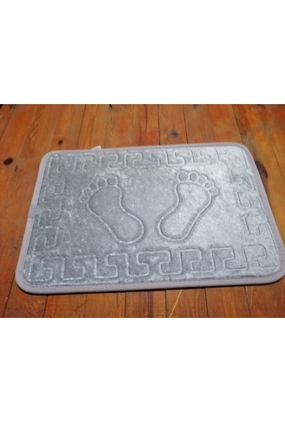 AYHOME Kaymaz Tabanlı Banyo Paspasi Ayak Izli Açık Gri 40 x 60 cm AYHOME Kaymaz Tabanlı Banyo Paspasi Ayak Izli Açık Gri 40 x 60 cm