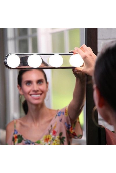 Buffer® Kablosuz Parlak Banyo Stüdyo Makyaj Aynası Işığı Pilli Vantuzlu Taşınabilir 4 LED Ampul Buffer® Kablosuz Parlak Banyo Stüdyo Makyaj Aynası Işığı Pilli Vantuzlu Taşınabilir 4 LED Ampul