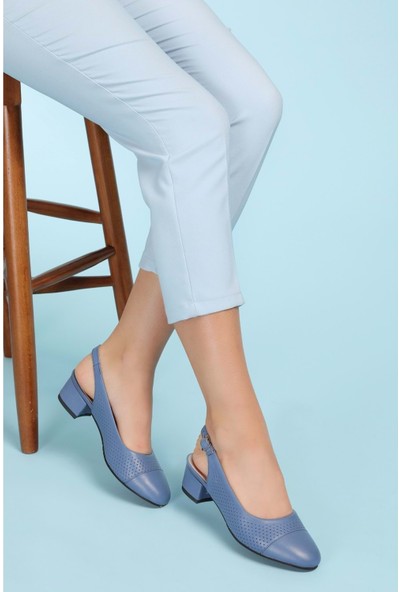 Gondol Hakiki Deri Yumuşak Dokulu Günlük Ayakkabı Vdt.37 - Mavi - 35