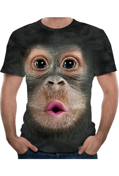 QiQi Store Erkekler Gorilla Maymun 3D Baskılı Tişört Büyük Yüz Orangutan Hayvan Baskılı Kısa Kollu Tişört Günlük Yuvarlak Yaka Üstler (Siyah, 3xl) QiQi Store Erkekler Gorilla Maymun 3D Baskılı Tişört Büyük Yüz Orangutan Hayvan Baskılı Kısa Kollu Tişört Günlük Yuvarlak Yaka Üstler (Siyah, 3xl)