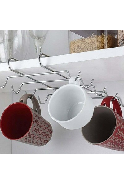 Benturks Portatif Bardaklık Fincan Kupa Bardak Organizer 10 Kancalı