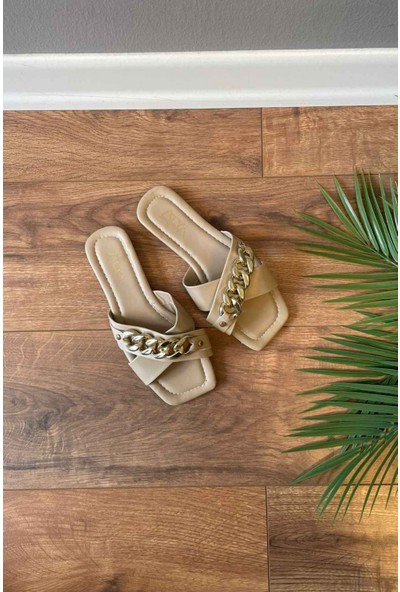 Remix Burki Vizon Çapraz Zincirli Terlik