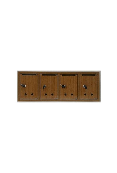 Luvia Home Çoklu Posta Kutusu 4 Kapaklı Bambu Luvia Home Çoklu Posta Kutusu 4 Kapaklı Bambu