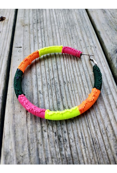 Hearmibaha Rengarenk Makrome Örgü Küpe WP345HB