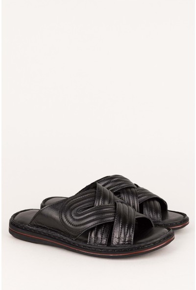 Gondol Erkek Hakiki Deri Comfort Günlük Şık Terlik KML.140 - Siyah - 44 Gondol Erkek Hakiki Deri Comfort Günlük Şık Terlik KML.140 - Siyah - 44