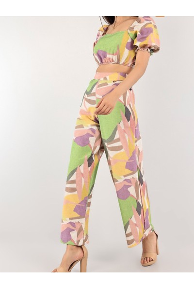 Style İstanbul Crop Keten Takım