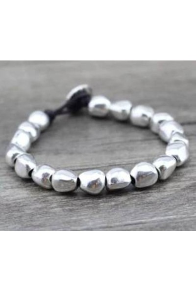 Alsade Kore Stil Wrap Charm Gümüş Kaplama Çinko Deri Bileklik Alsade Kore Stil Wrap Charm Gümüş Kaplama Çinko Deri Bileklik