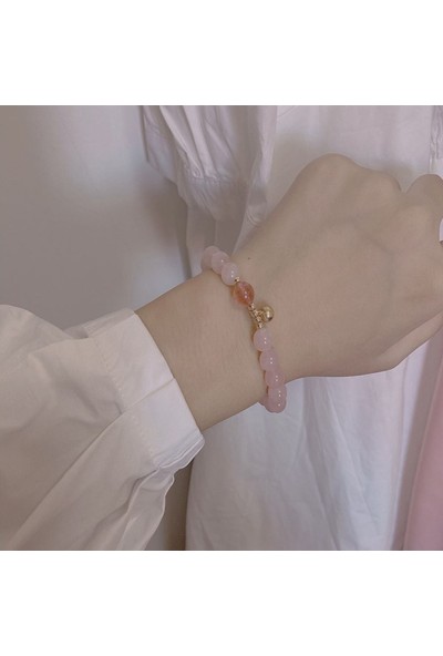 Sanmusen Doğal Taş Tozu Kristal Çilek Kristal Bileklik (Yurt Dışından)