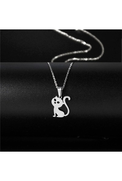 Dmn Kedicik Plaka 925 Ayar Gümüş Kolye
