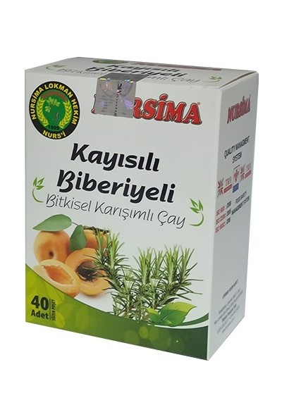Nursima Kayısılı Biberiyeli Bitkisel Karışımlı Çay 40'lı