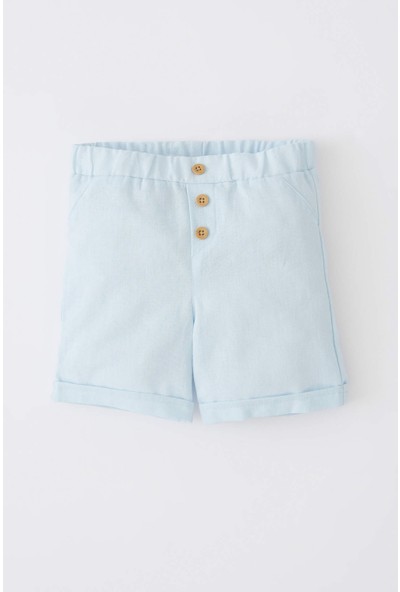 DeFacto Erkek Bebek Regular Fit Esnek Bel Poplin Şort Y9479A222SM DeFacto Erkek Bebek Regular Fit Esnek Bel Poplin Şort Y9479A222SM