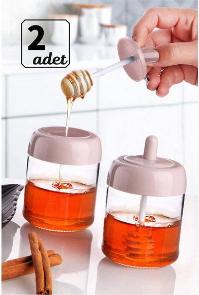 Nandy Home 212 ml Dekoratif Kendinden Kaşıklı Bal Kavanozu 2 Adet Nandy Home 212 ml Dekoratif Kendinden Kaşıklı Bal Kavanozu 2 Adet