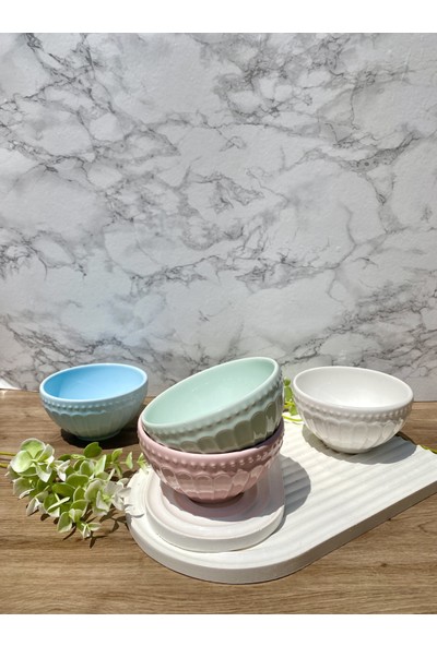 Allin Soft Renkli Dörtlü Kase Seti