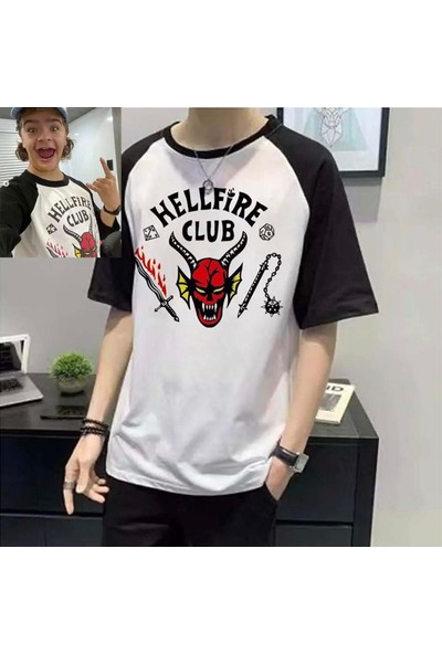 Touz Moda Stranger Things Hellfire Club Unisex Oversize T-Shirt Touz Moda Stranger Things Hellfire Club Unisex Oversize T-Shirt