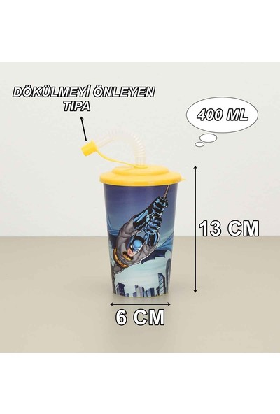 Kaktüskedi Batman Lisanslı Pipetli Bardak 400 ml