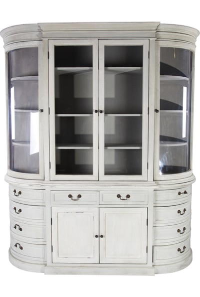 Gan Decor Eskitme Gri Kavisli Büfe