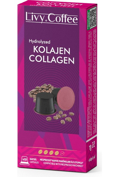 Livy Coffee Kolojen - Collagen Nespresso Uyumlu Kapsül Kahve 10 Kapsül Livy Coffee Kolojen - Collagen Nespresso Uyumlu Kapsül Kahve 10 Kapsül