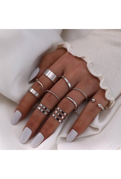 Chavin 10'lu Çoklu Eklem Yüzüğü Kadın Yüzük ER54BY Chavin 10'lu Çoklu Eklem Yüzüğü Kadın Yüzük ER54BY