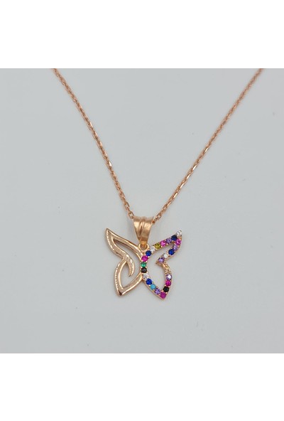 Se Jewellery Bonibon Kelebek Kolye Birinci Kalite 925 Ayar Altın Kaplama Rose Kadın Kolyesi Se Jewellery Bonibon Kelebek Kolye Birinci Kalite 925 Ayar Altın Kaplama Rose Kadın Kolyesi