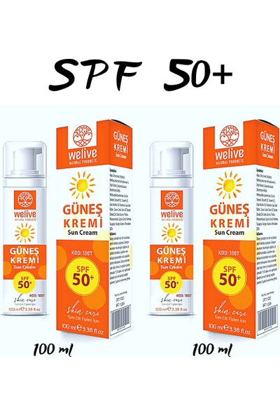 Welive Güneş Kremi SPF50+ (2'li Set 2X100ML) Welive Güneş Kremi SPF50+ (2'li Set 2X100ML)