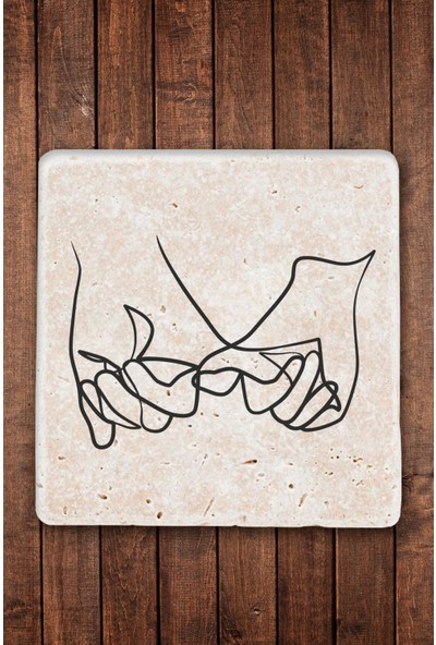 Cekuonline Desenli Magnet Baskılı Doğal Taş Buzdolabı Magneti Elele