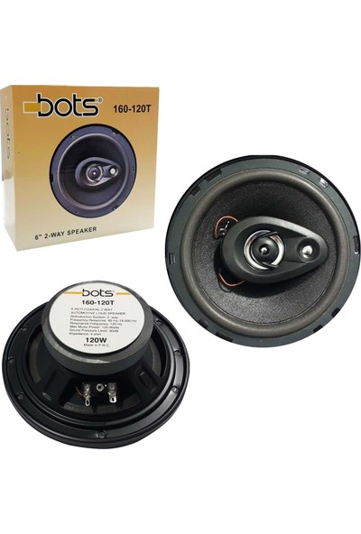 Bots Oto Hoparlör 16CM 120W Tweeterlı 1 Adet 160-120T Bots Oto Hoparlör 16CM 120W Tweeterlı 1 Adet 160-120T