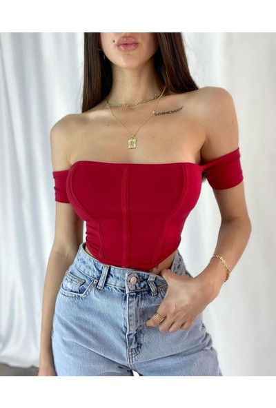 Official Fashion Kırmızı Büstiyer Crop