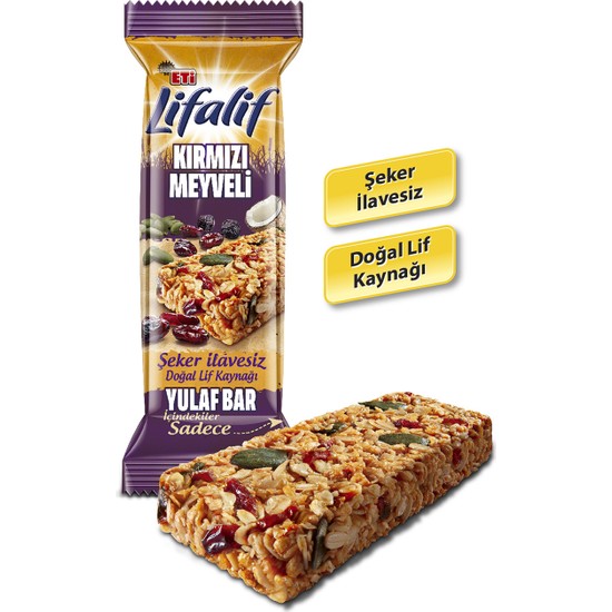 Eti Lifalif Kırmızı Meyveli Yulaf Bar 35 g x 12 Adet Fiyatı