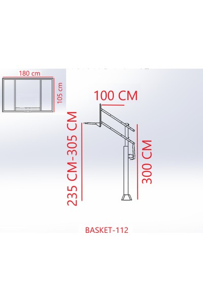 Assa Spor BASTEK-112 Black Silver Tek Direkli Basketbol Potası Sabit Çember Temperli CAM(105*180) Assa Spor BASTEK-112 Black Silver Tek Direkli Basketbol Potası Sabit Çember Temperli CAM(105*180)