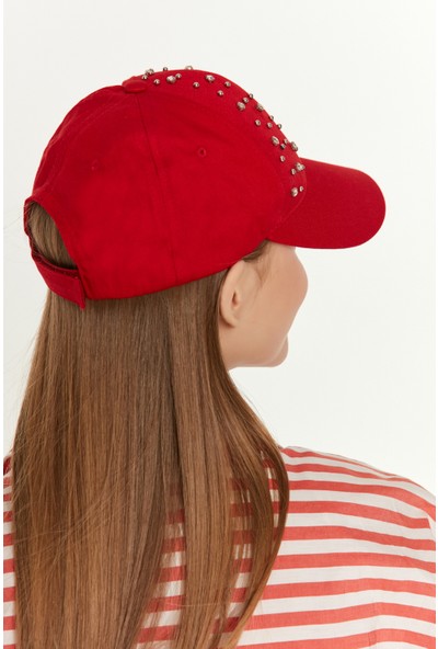 13367-5 Üzeri Taşlı Kırmızı Kep